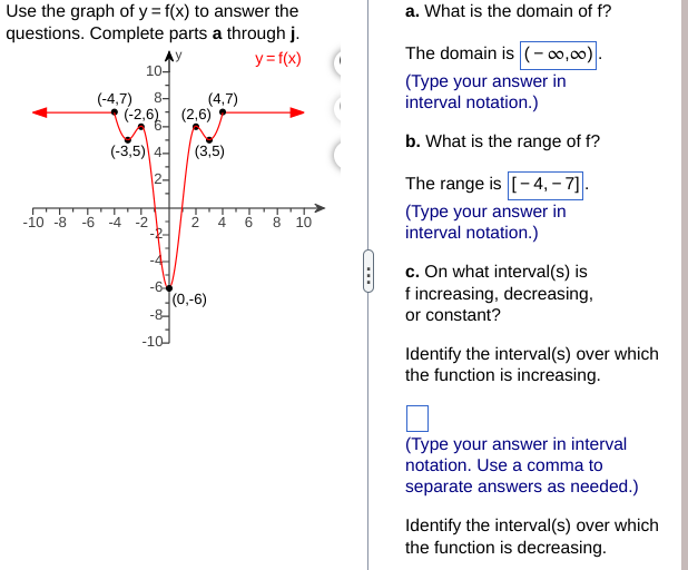 Solved c. ﻿On what interval(s) ﻿isf increasing, | Chegg.com