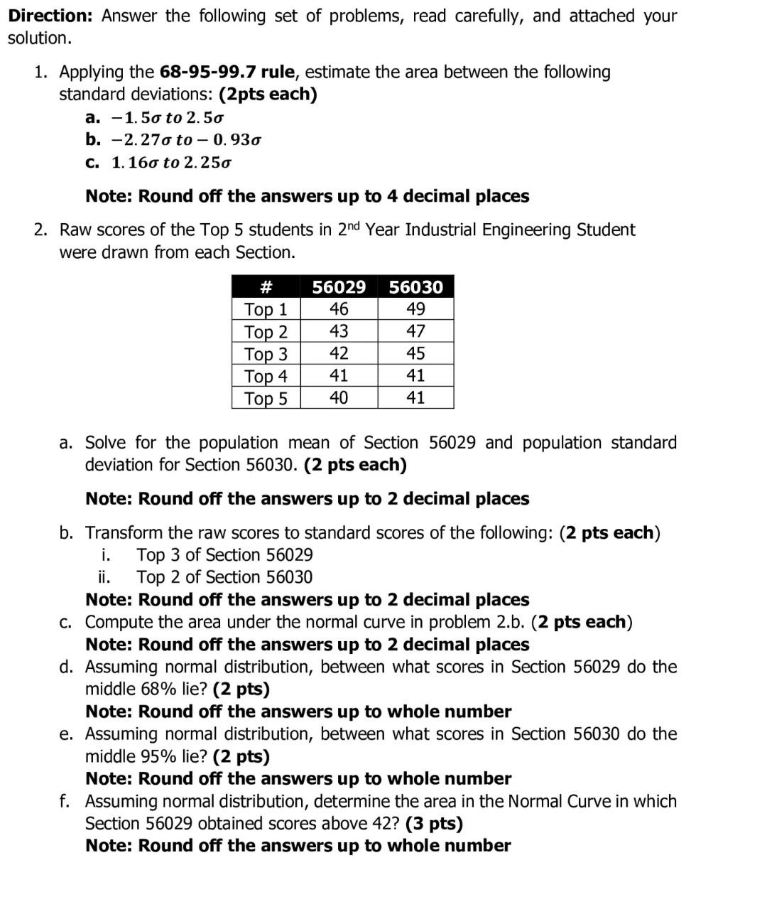 Solved Direction Answer The Following Set Of Problems Read