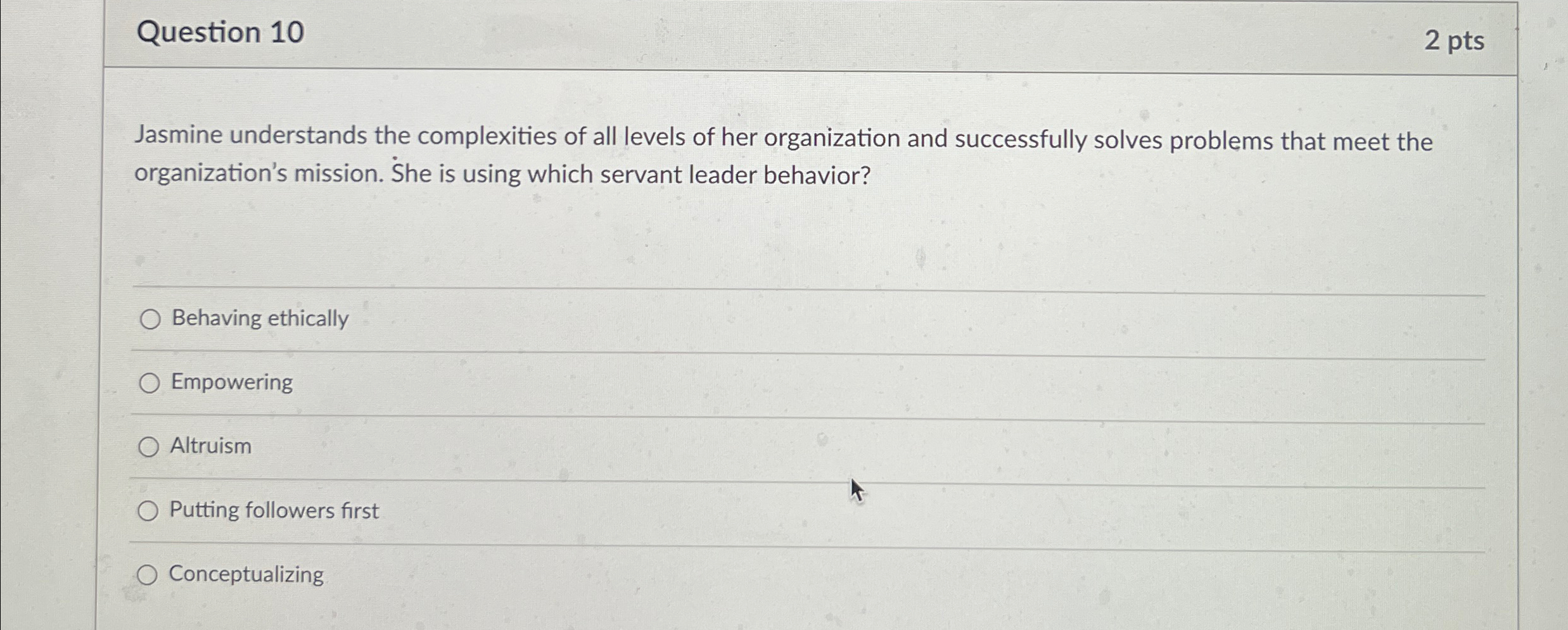 Solved Question 102ptsJasmine understands the complexities | Chegg.com