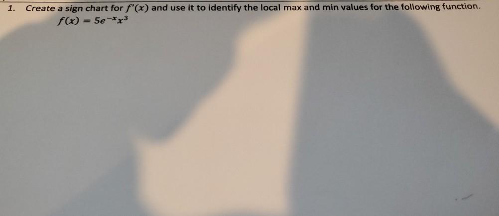 Solved 1. Create a sign chart for f'(x) and use it to | Chegg.com