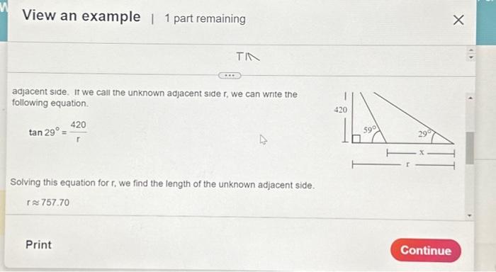 Solved W View an example | 1 part remaining adjacent side. | Chegg.com