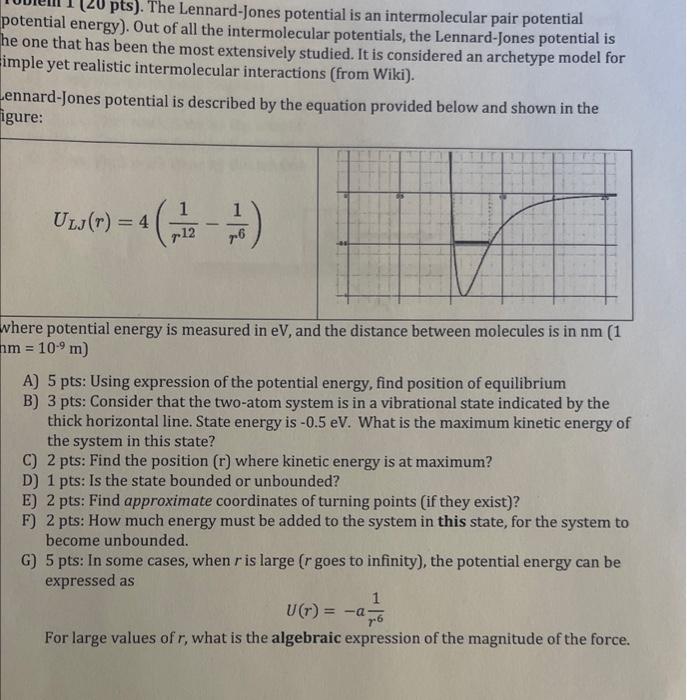Solved potential energy). The Lennard-jones potential is an | Chegg.com