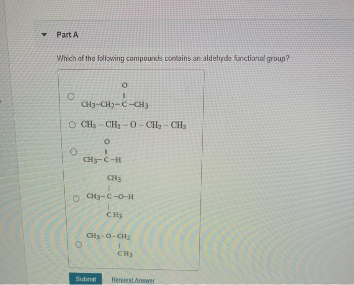 Solved Part A Which of the following compounds contains an | Chegg.com