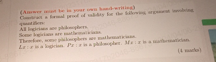 Solved (Answer must be in your own hand-writing) ﻿Construct | Chegg.com