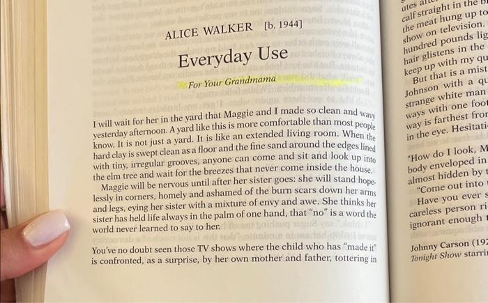 3. In Alice Walker's story "Everyday Use," Maggie and | Chegg.com