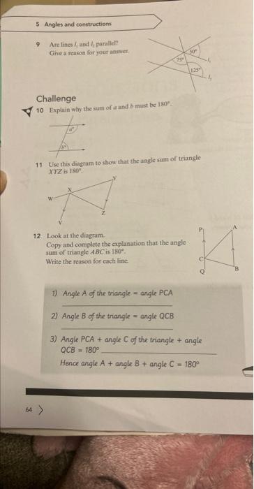 Solved 1 Explain why vertically opposite angles are equal. 2 | Chegg.com