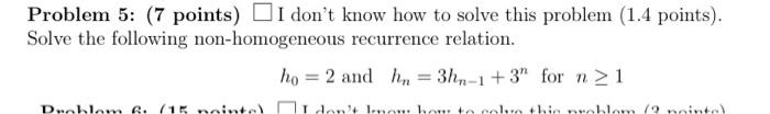 Solved Problem 5 7 Points I Dont Know How To Solve This 1229