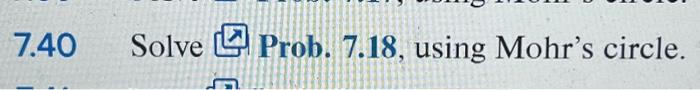 Solved 7.40 Solve ₫ Prob. 7.18, using Mohr's circleThe grain | Chegg.com