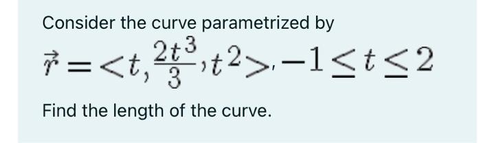 Solved Consider the curve parametrized by it 3 Find the | Chegg.com