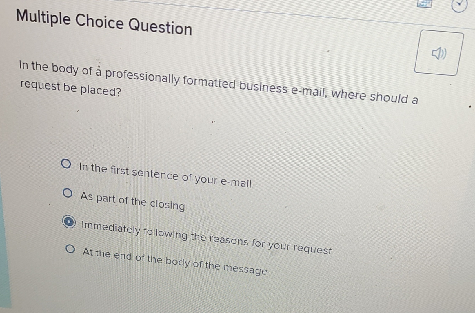 Solved Multiple Choice QuestionIn the body of a | Chegg.com