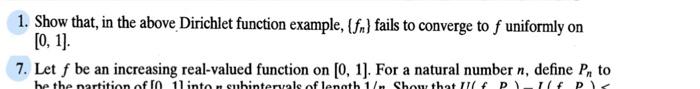 Solved Show that, in the above Dirichlet function example, | Chegg.com