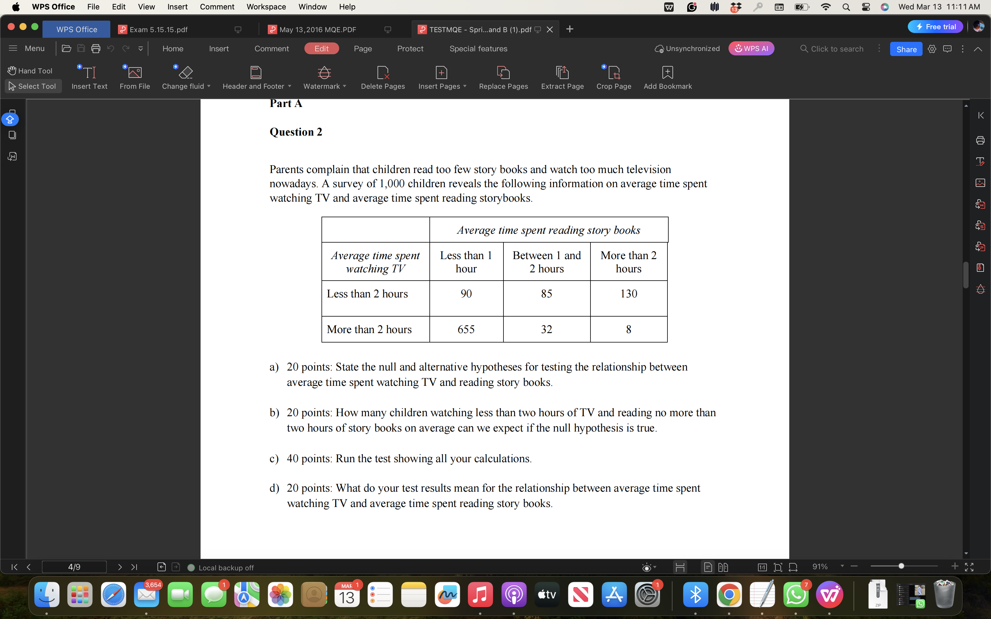 Solved Part AQuestion 2Parents complain that children read | Chegg.com