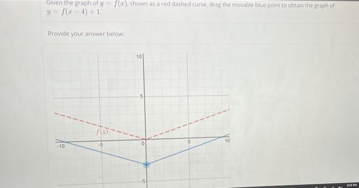 Solved Given the graph of y().shown as a red dashed curve, | Chegg.com