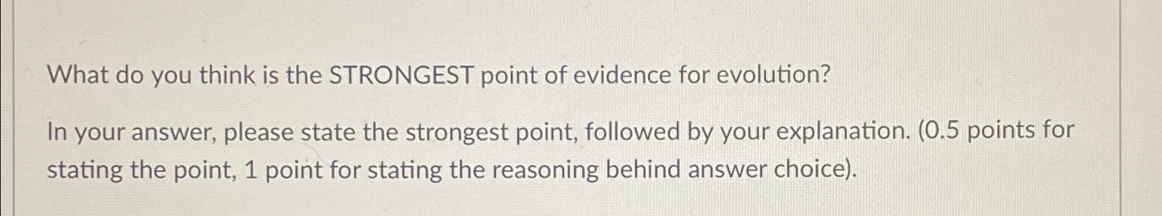 Solved What do you think is the STRONGEST point of evidence | Chegg.com