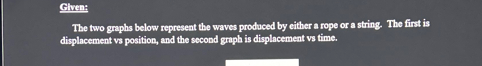 Solved Given:The two graphs below represent the waves | Chegg.com