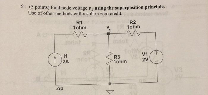 Solved 5. (5 points) Find node voltage v, using the | Chegg.com