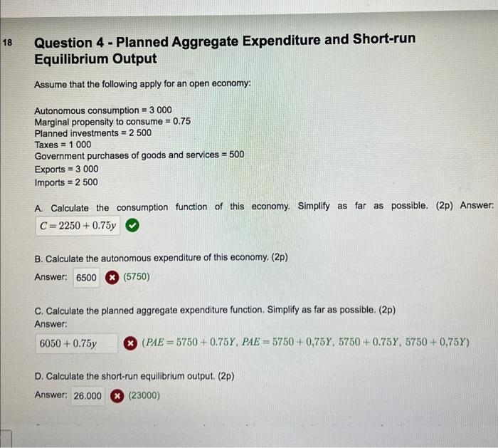 Solved Question 4 - Planned Aggregate Expenditure and | Chegg.com