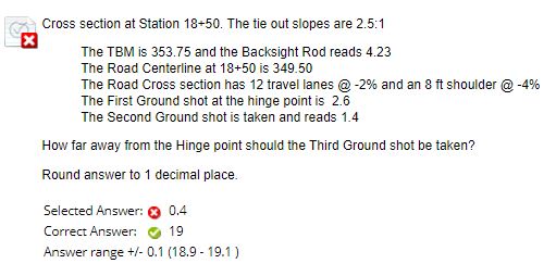 Solved Cross section at Station 18+50. ﻿The tie out slopes | Chegg.com