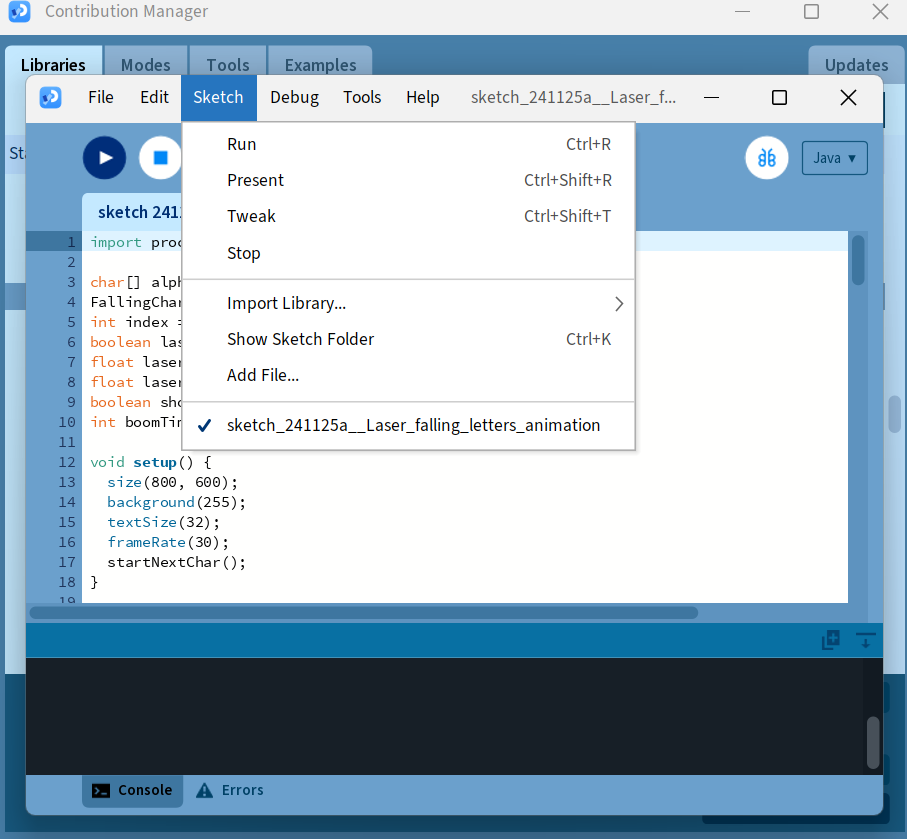 Solved Using Processing 4.0 ﻿on a PC, ﻿how to add boom.wav | Chegg.com