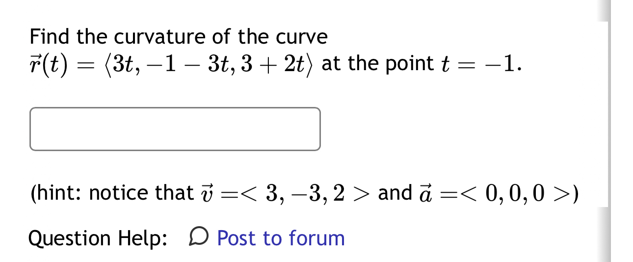 Solved Find the curvature of the curve | Chegg.com