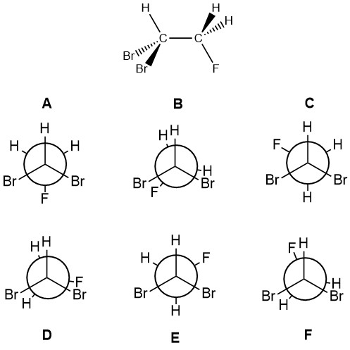 Solved Here are the 6 ﻿Newman projections of the molecule | Chegg.com