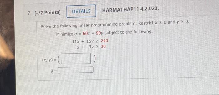 Solved Solve The Following Linear Programming Problem 4542