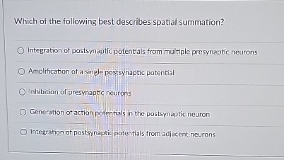 Solved Which of the following best describes spatial | Chegg.com