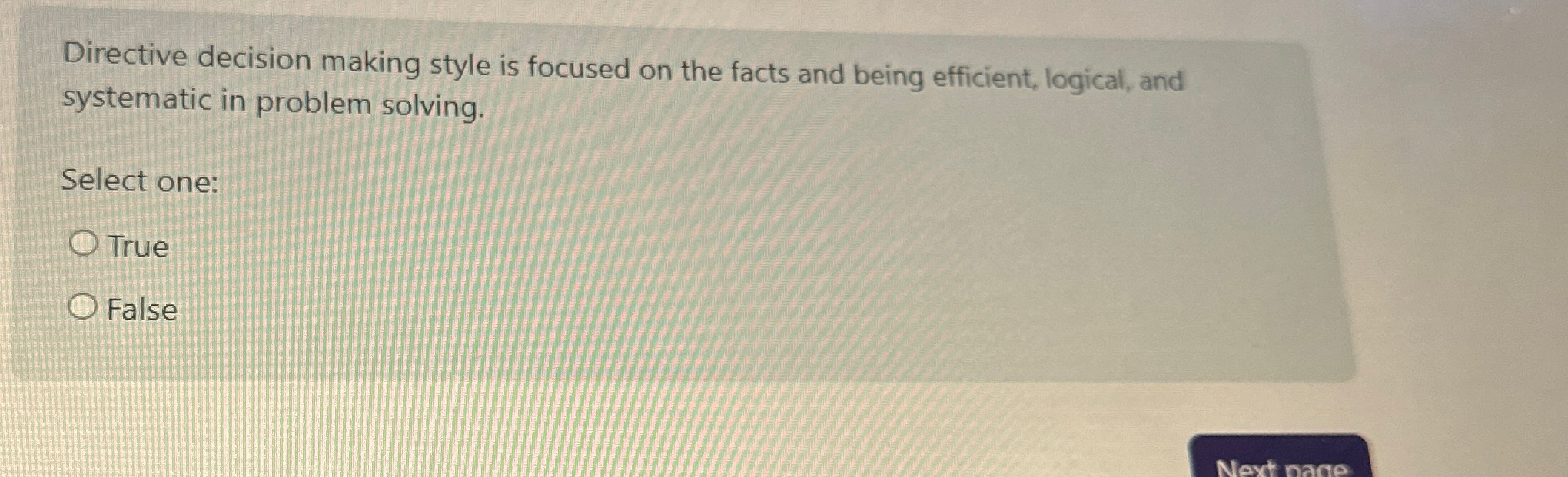 Solved Directive decision making style is focused on the | Chegg.com