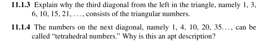 Solved 11.1.3 ﻿Explain why the third diagonal from the left | Chegg.com