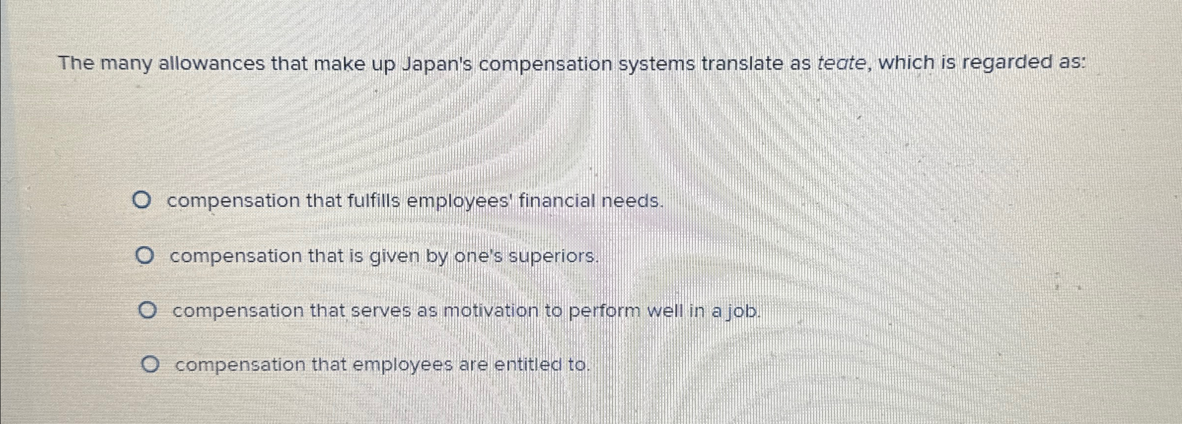 Solved The many allowances that make up Japan's compensation | Chegg.com