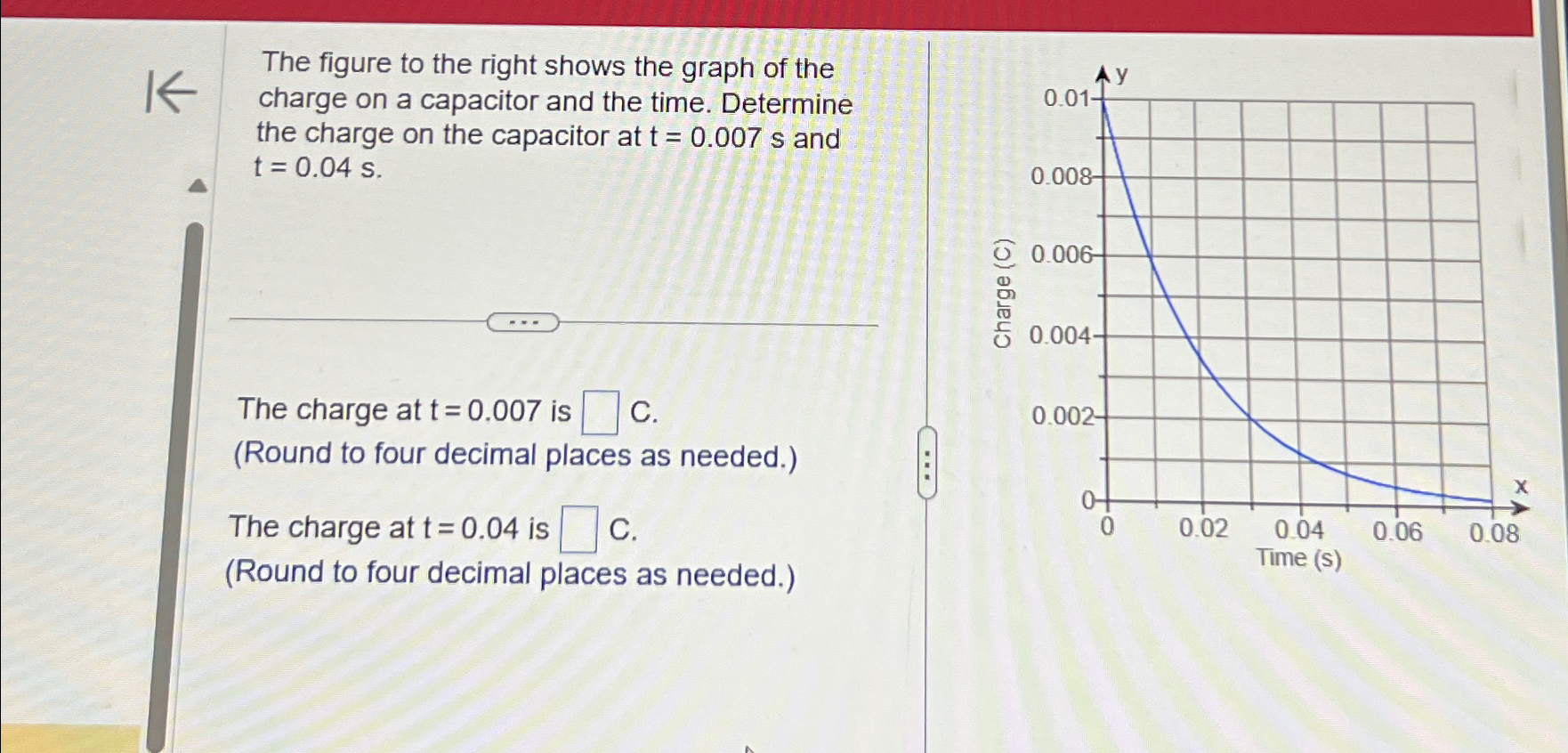Solved The figure to the right shows the graph of the charge | Chegg.com