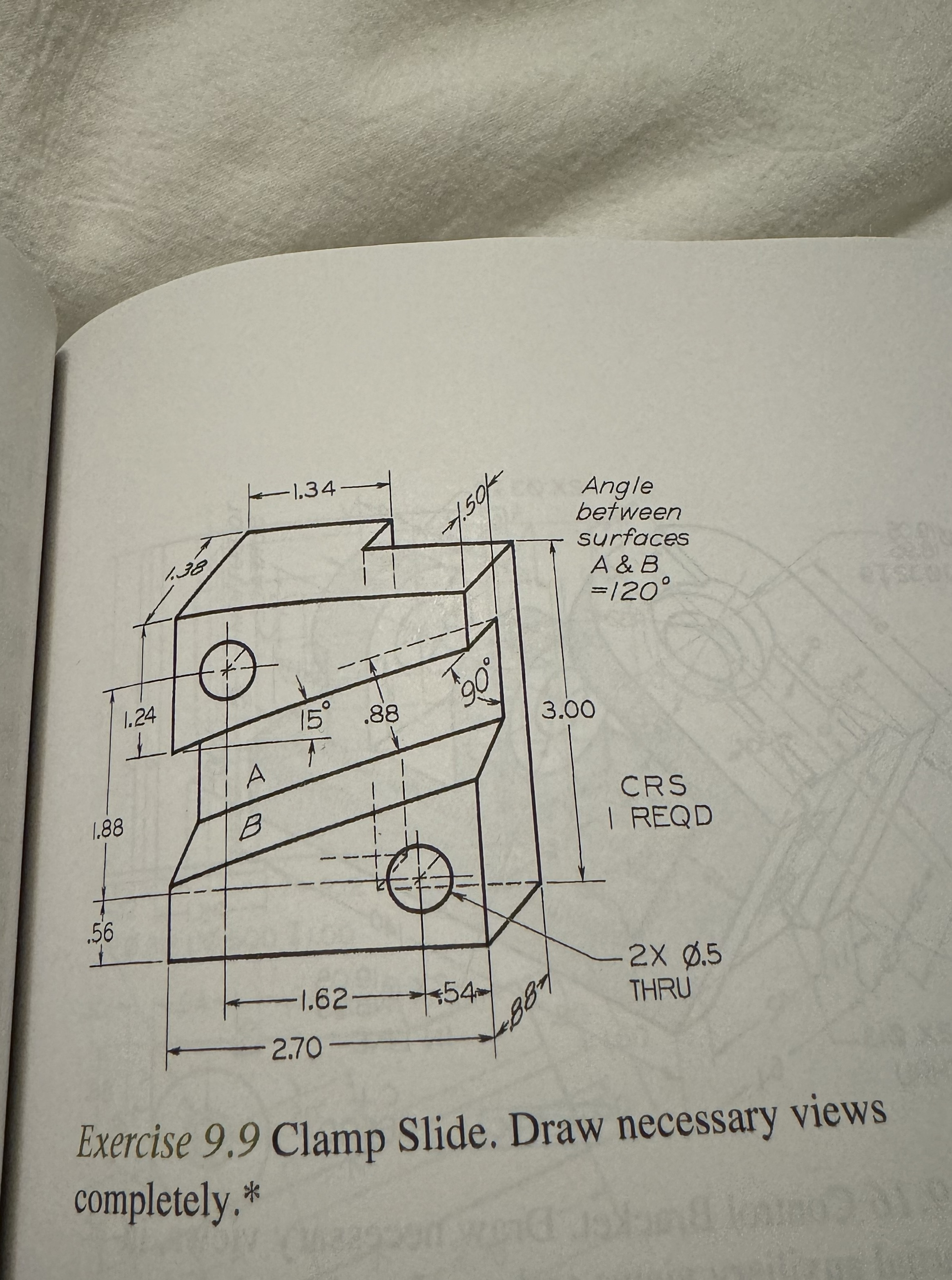 Solved Exercise 9.9 ﻿Clamp Slide. Step by step to design in | Chegg.com