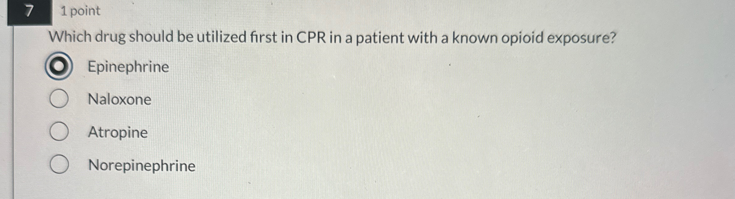 Solved 71 ﻿pointWhich drug should be utilized first in CPR | Chegg.com