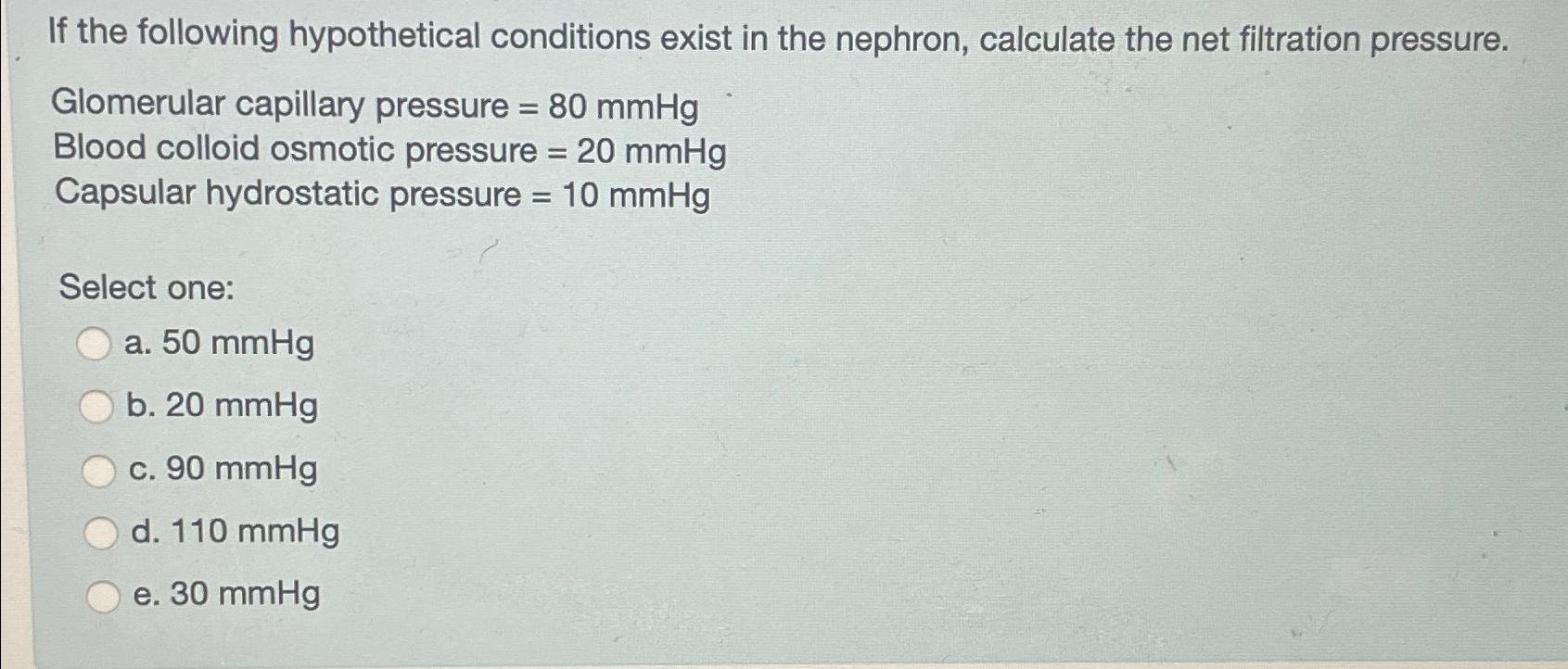 Solved If the following hypothetical conditions exist in the | Chegg.com