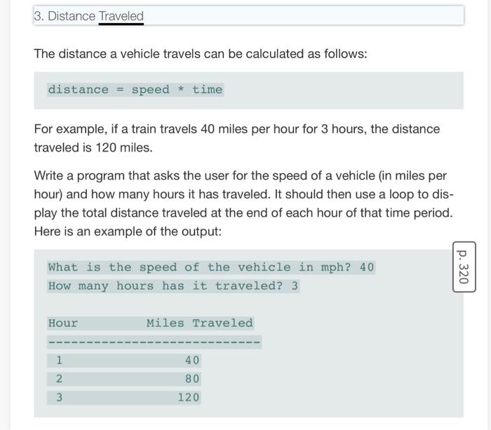 Solved The distance a vehicle travels can be calculated as | Chegg.com
