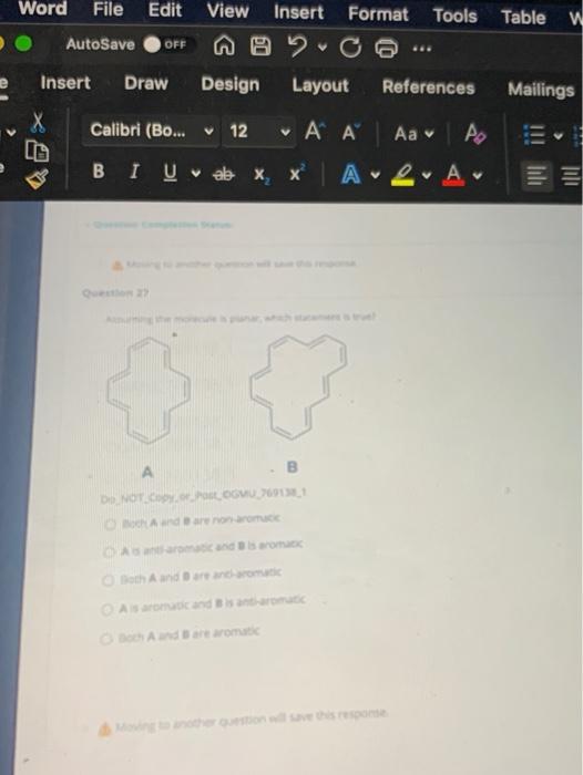 Solved Word File Edit Table W AutoSave OFF View Insert | Chegg.com