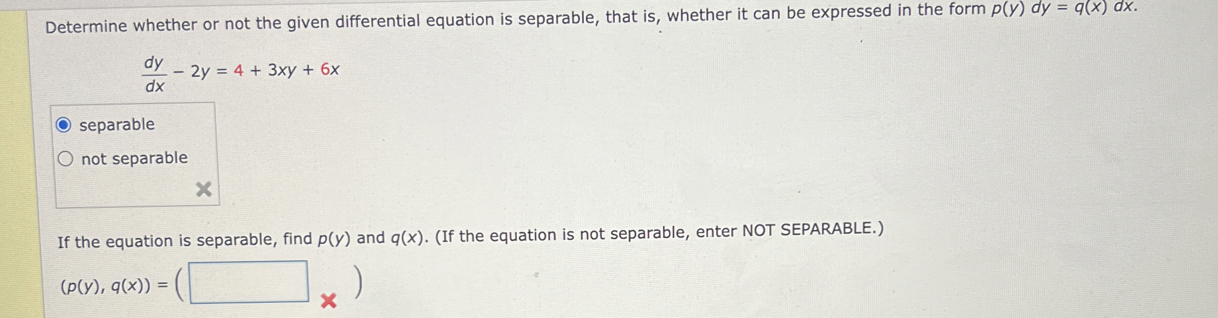 Solved Determine whether or not the given differential | Chegg.com