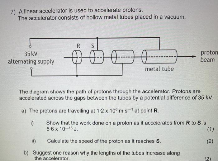 Solved 7) A linear accelerator is used to accelerate | Chegg.com
