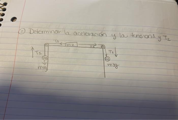 Solved Determine The Aceleration And Tension 1 And Tension 2