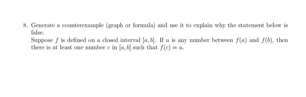 Solved 8. Generate a counterexample (graph or formula) and | Chegg.com