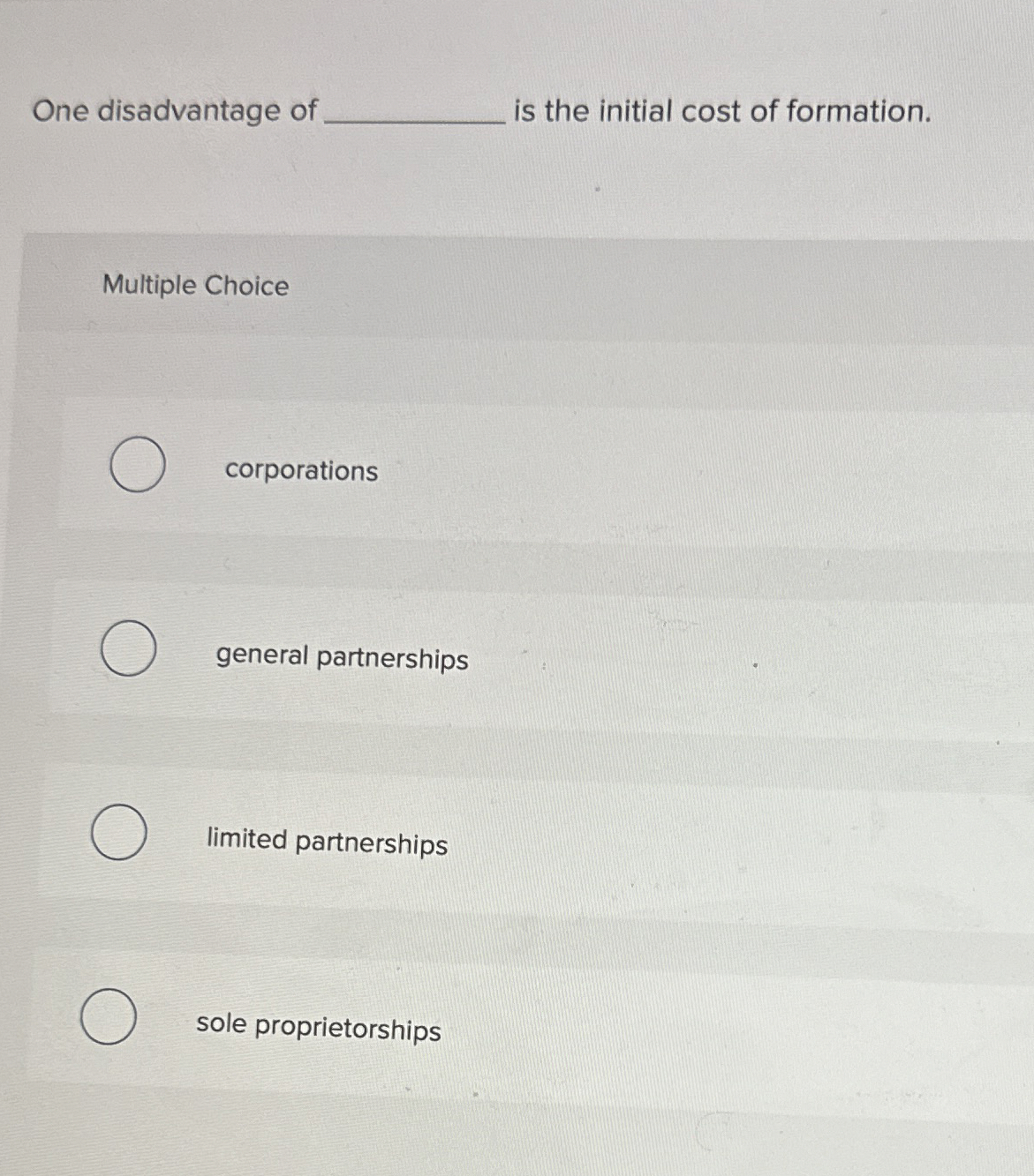 Solved One disadvantage ofis the initial cost of | Chegg.com