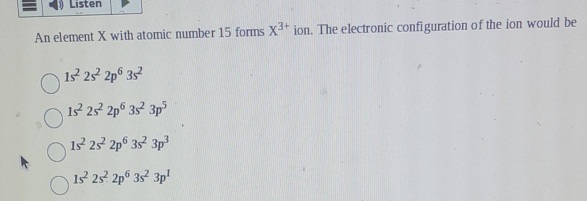 Solved An Element Has The Ground State Electron