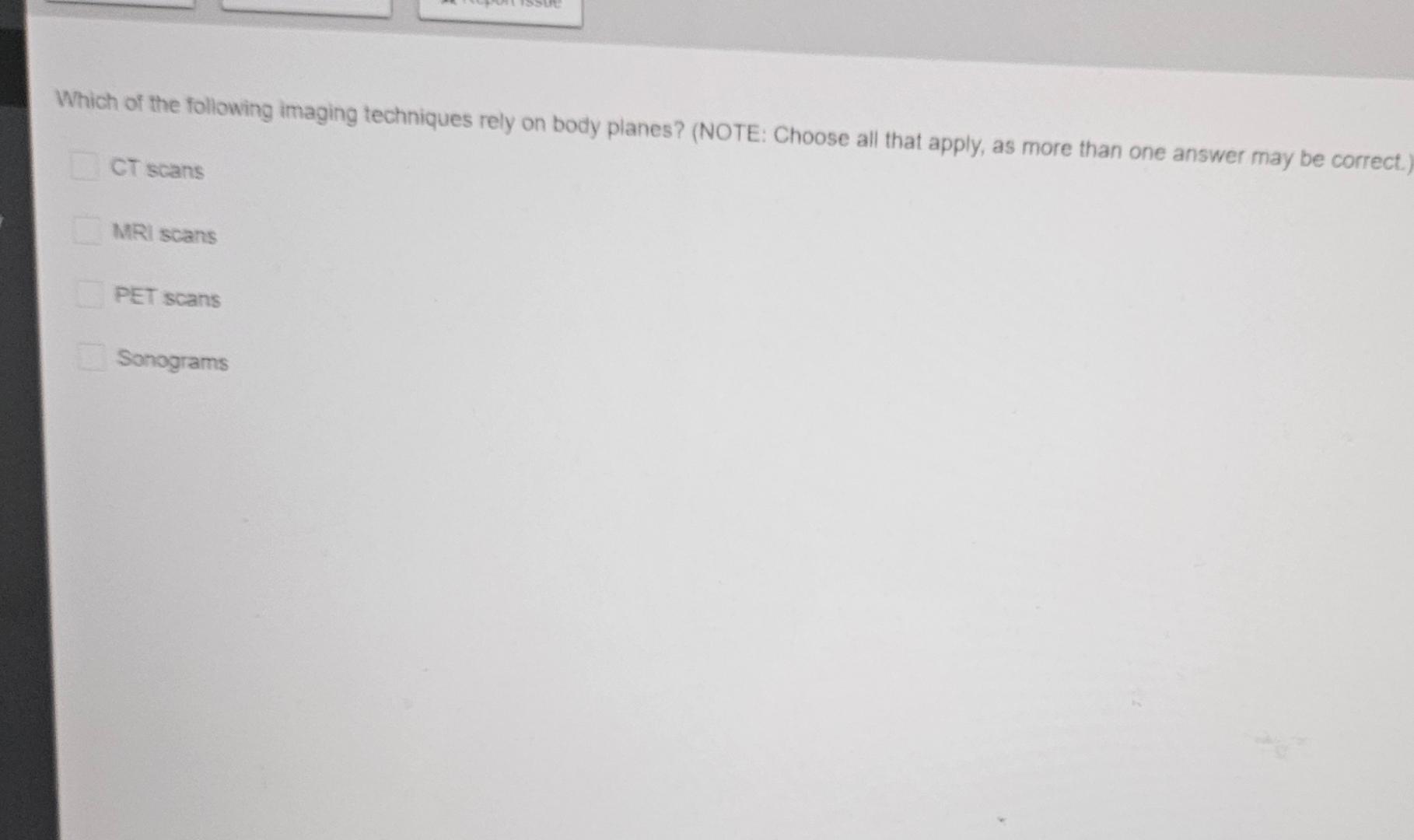 Solved Which of the following imaging techniques rely on | Chegg.com