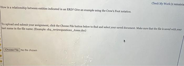 Solved How is a relationship between entities indicated in | Chegg.com