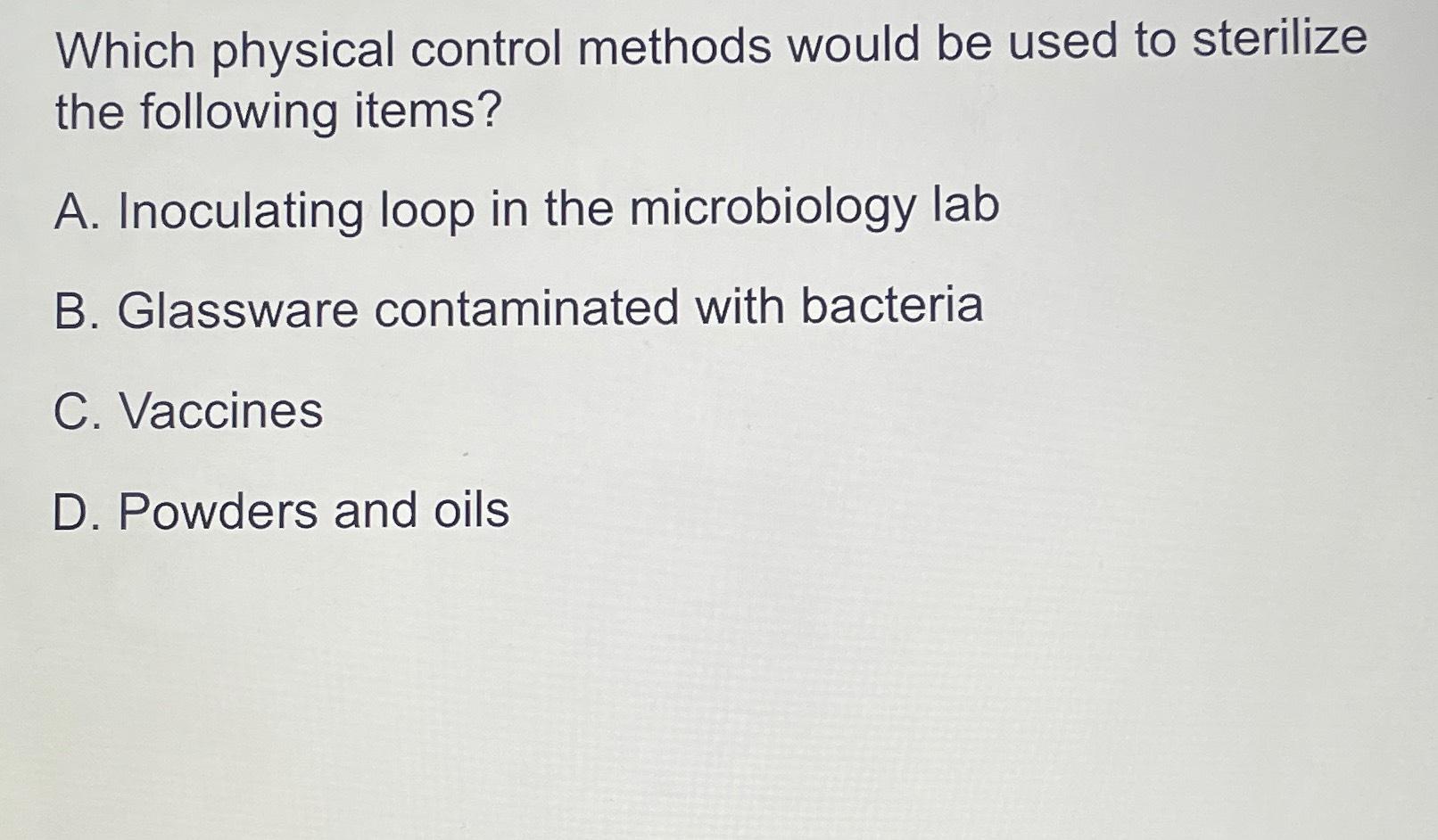Solved Which physical control methods would be used to | Chegg.com