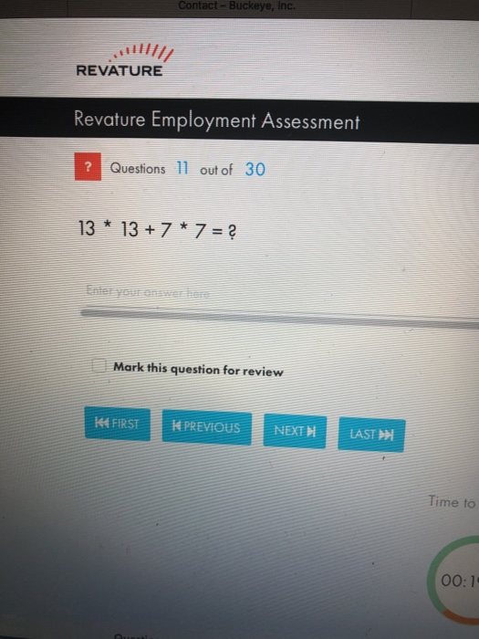 Solved Contact - Buckeye, Inc. REVATURE Revature Employment | Chegg.com