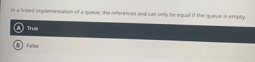 Solved In a linked implementation of a queue, the references | Chegg.com