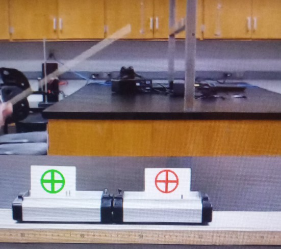 before collision(track is leveled,magnetic carts are | Chegg.com