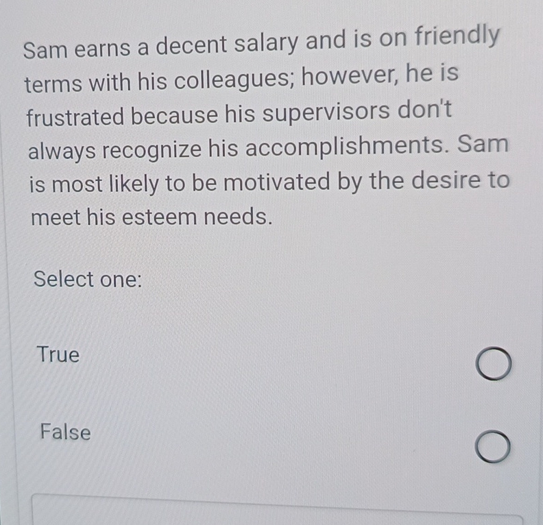 Solved Sam earns a decent salary and is on friendly terms | Chegg.com