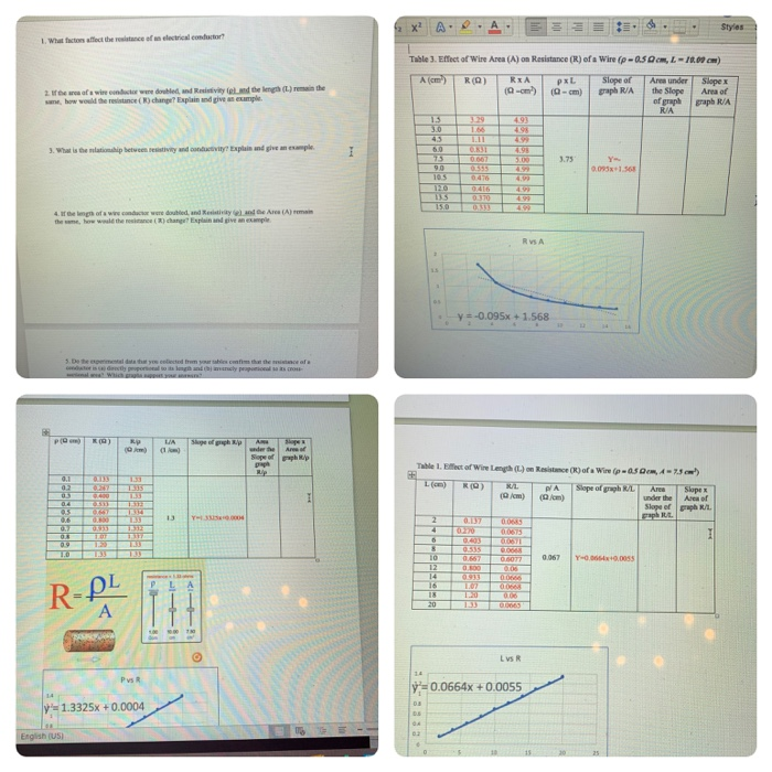 Solved Styles 1. What factors affect the resistance of n | Chegg.com